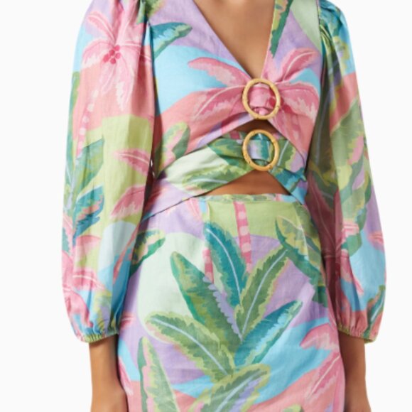 FARM Rio | Dresses | Farm Rio Beach Vibe Linen Blend Minidress With ...